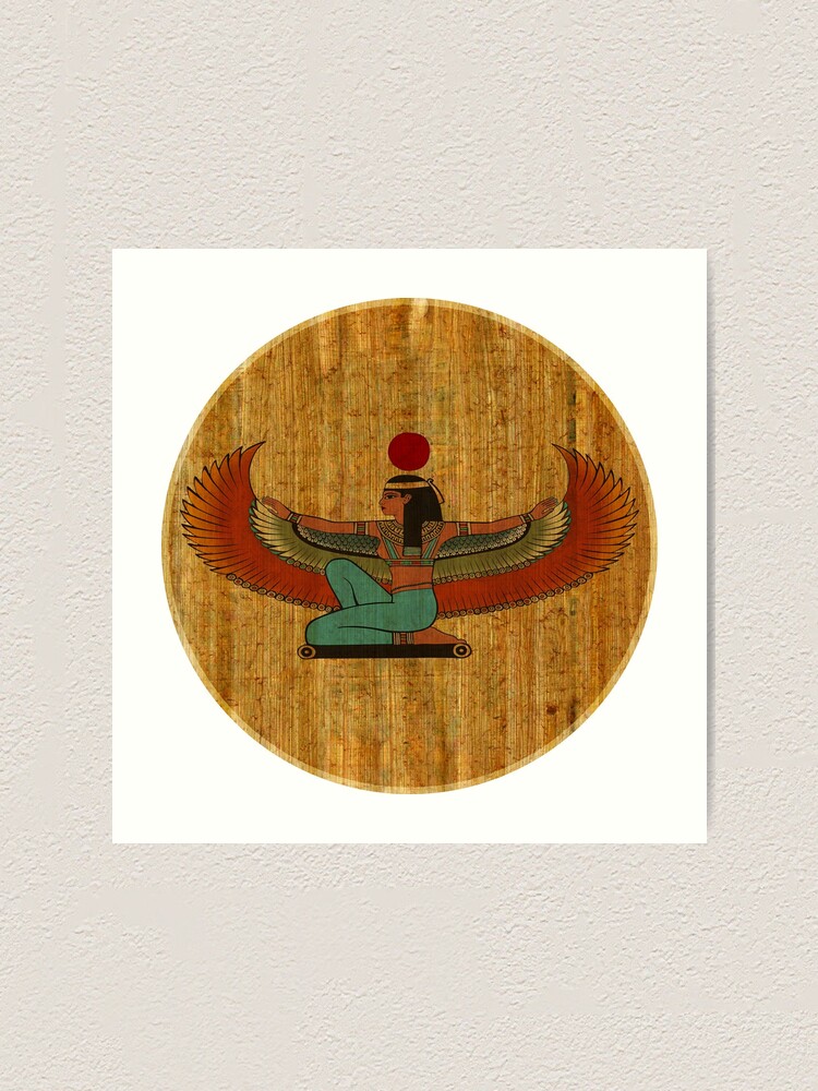 "Egyptian Winged Isis Papyrus" Art Print for Sale by kernowerno | Redbubble
