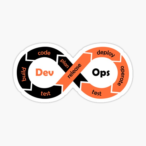 "DevOps Sticker - Black Orange" Sticker for Sale by Lukiane | Redbubble