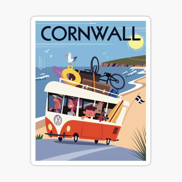 "Cornwall poster" Sticker for Sale by GAGodel | Redbubble