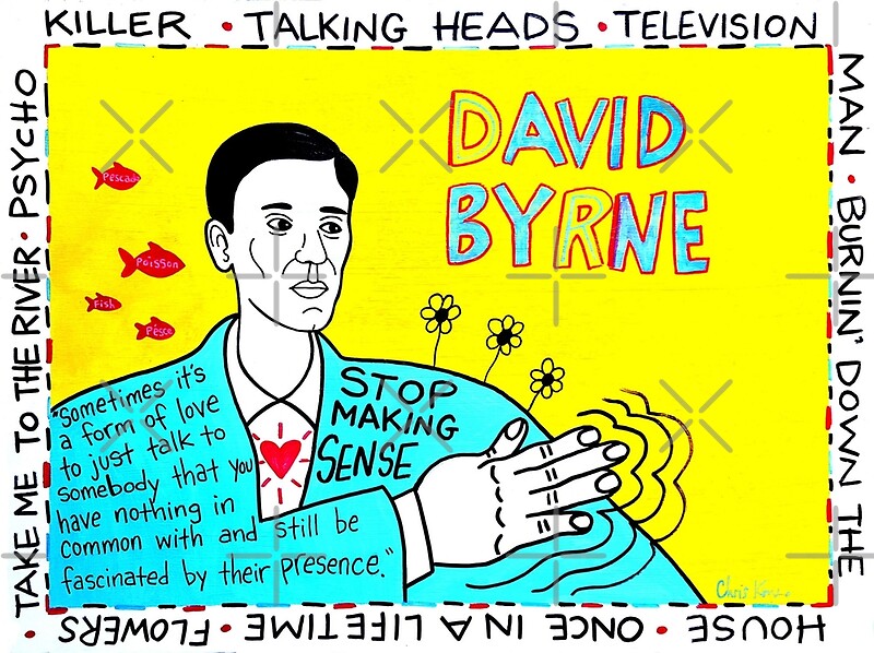 "David Byrne Pop Folk Art" by krusefolkart | Redbubble