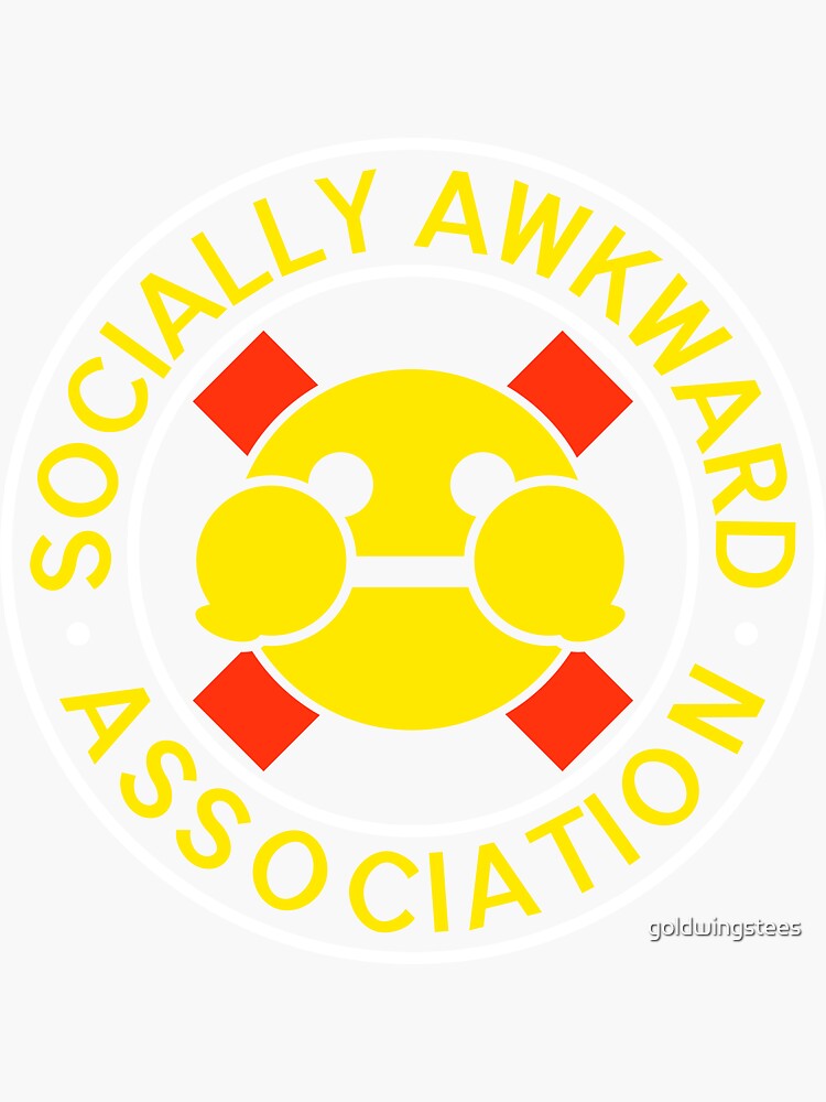 "Socially Awkward Association Logo" Sticker by goldwingstees | Redbubble