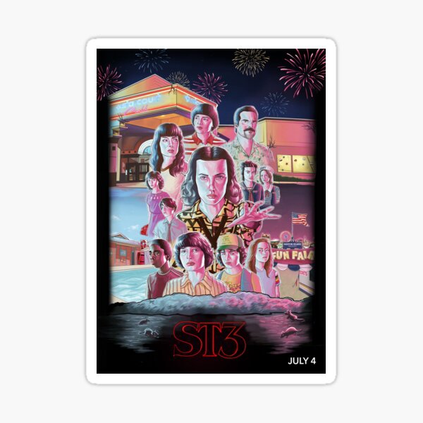"Stranger Things 3 Fan Poster" Sticker for Sale by st-art-meb | Redbubble