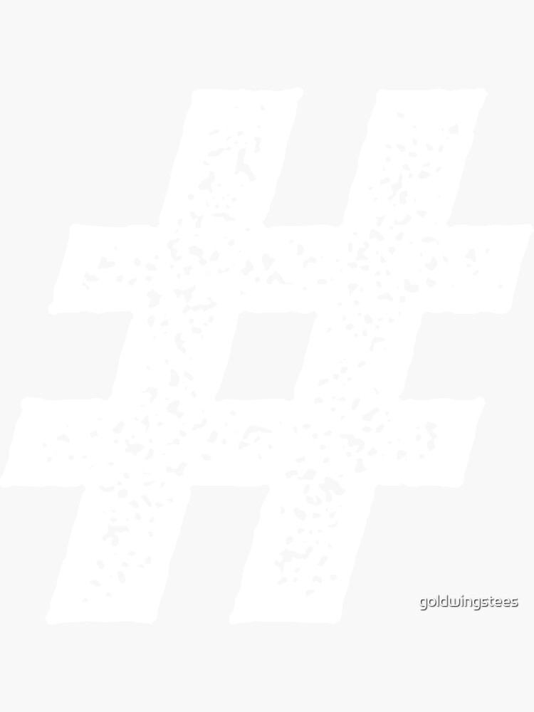 "# Hashtag, Pound Sign, Sharp Symbol" Sticker for Sale by goldwingstees ...