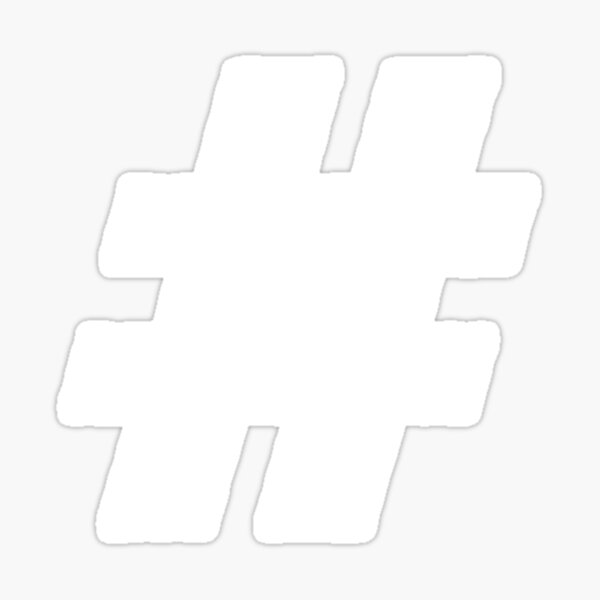 "# Hashtag, Pound Sign, Sharp Symbol" Sticker for Sale by goldwingstees ...