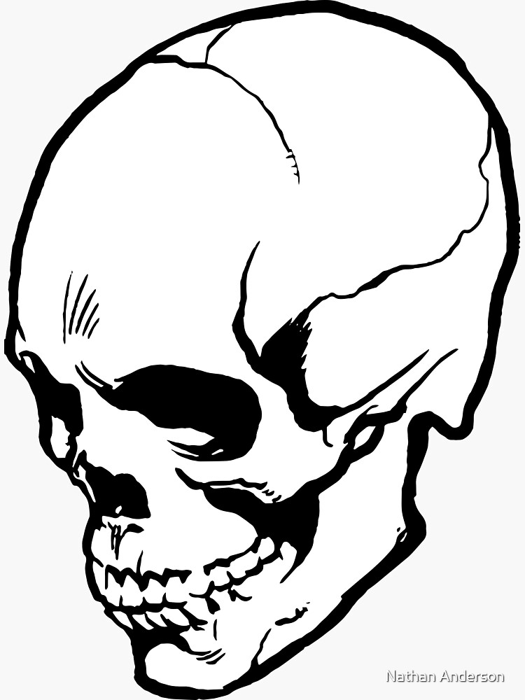 "Skull- white" Sticker by deimos-remus | Redbubble