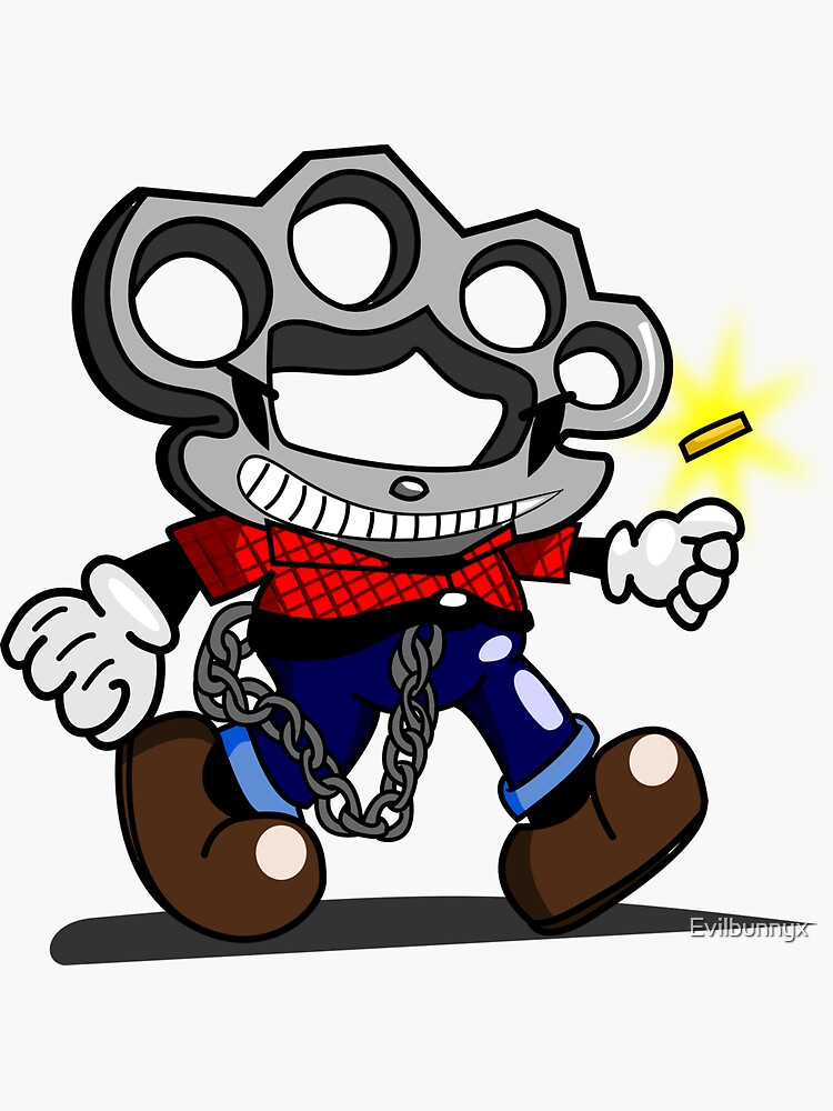 "Knucle head cartoon " Sticker for Sale by Evilbunnyx | Redbubble