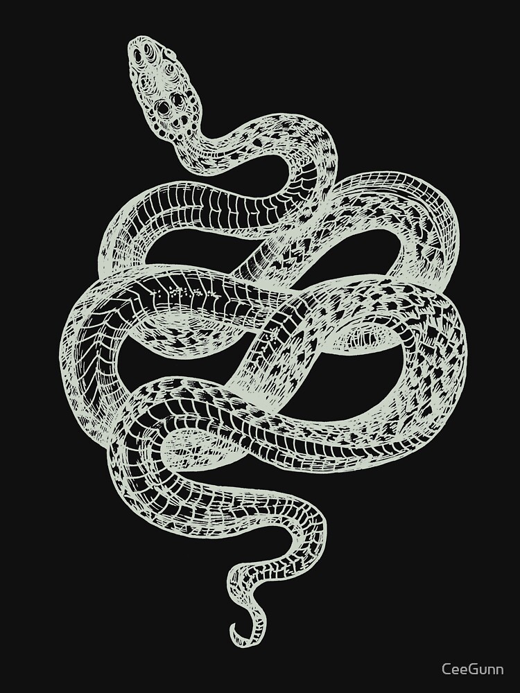 "Wicked Snake Drawing" T-shirt for Sale by CeeGunn | Redbubble | snake ...