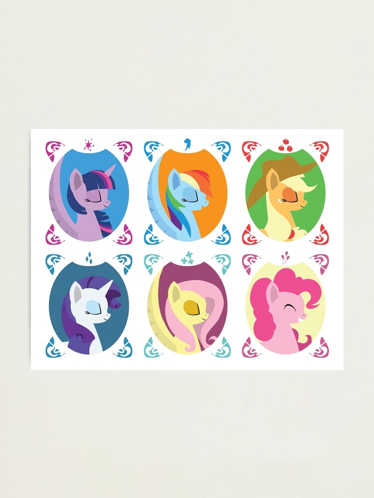"Mane 6 MLP Ponies" Photographic Print by samohtlion | Redbubble