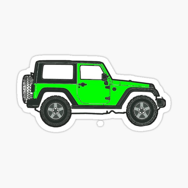 "green jeep" Sticker for Sale by Simplykatie | Redbubble
