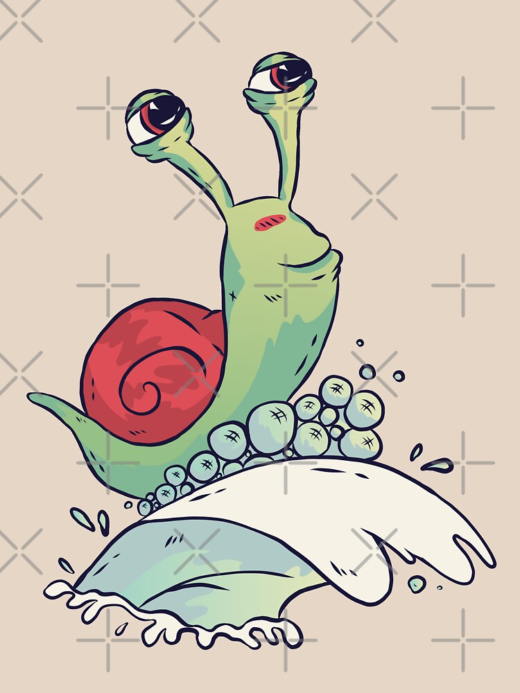 "Surfing Snail" T-shirt by litteposterco | Redbubble