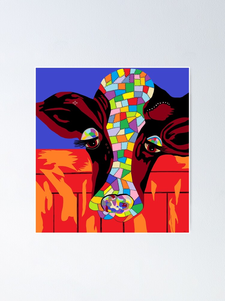 "Calico Cow" Poster for Sale by EloiseArt | Redbubble