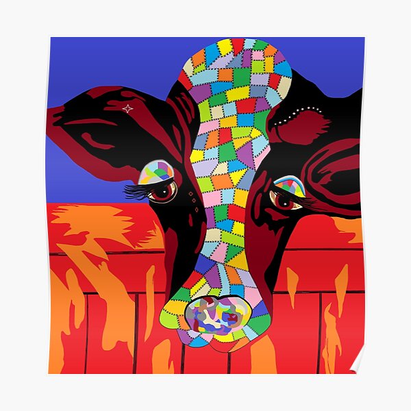 "Calico Cow" Poster for Sale by EloiseArt | Redbubble