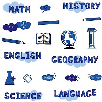 "Blue School Subject Sticker Pack" Sticker for Sale by The-Goods ...