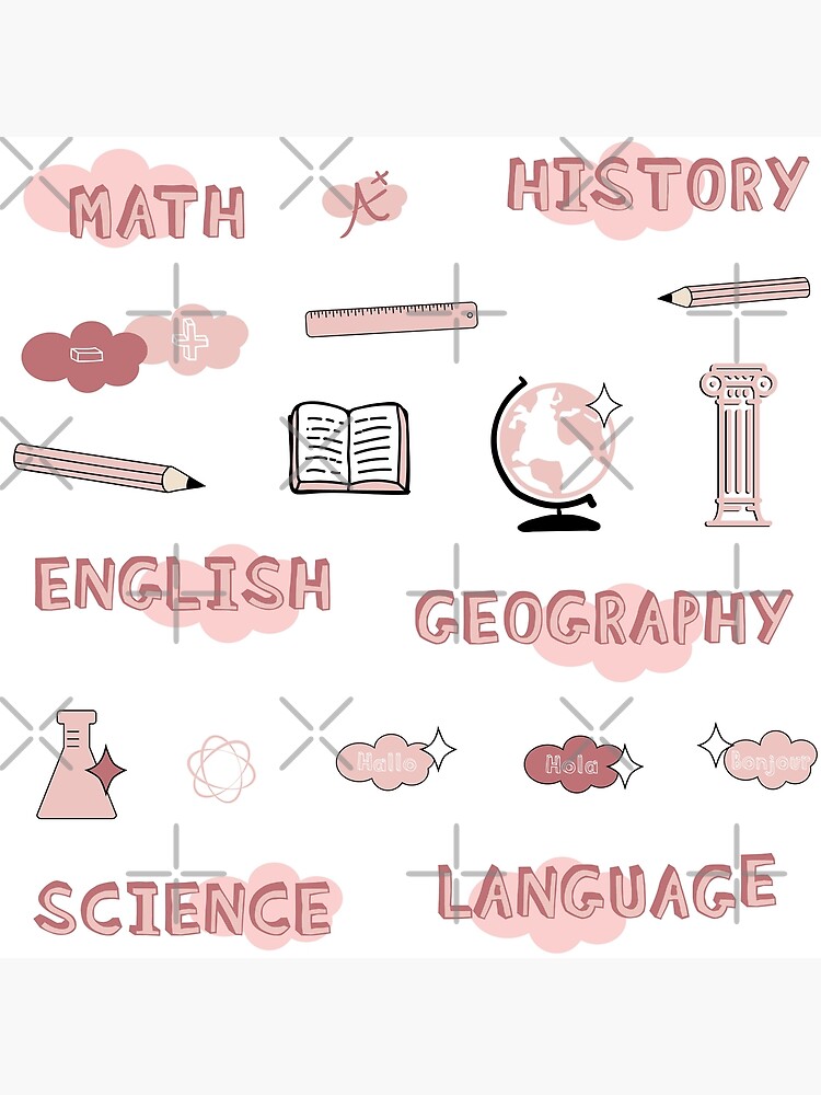 "Peach School Subject Sticker Pack" Poster for Sale by The-Goods ...