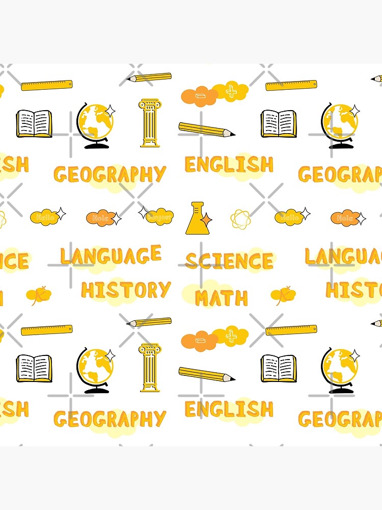 "Yellow School Subjects Sticker Pack" Art Board Print for Sale by The ...