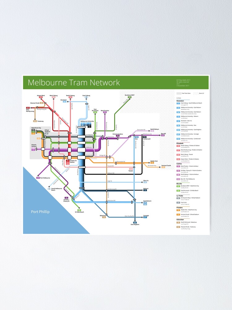 "Melbourne Tram Network Map" Poster for Sale by pmallis | Redbubble