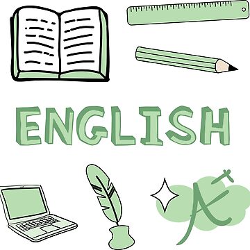 "Light Green English School Subject Sticker Pack" Sticker for Sale by ...