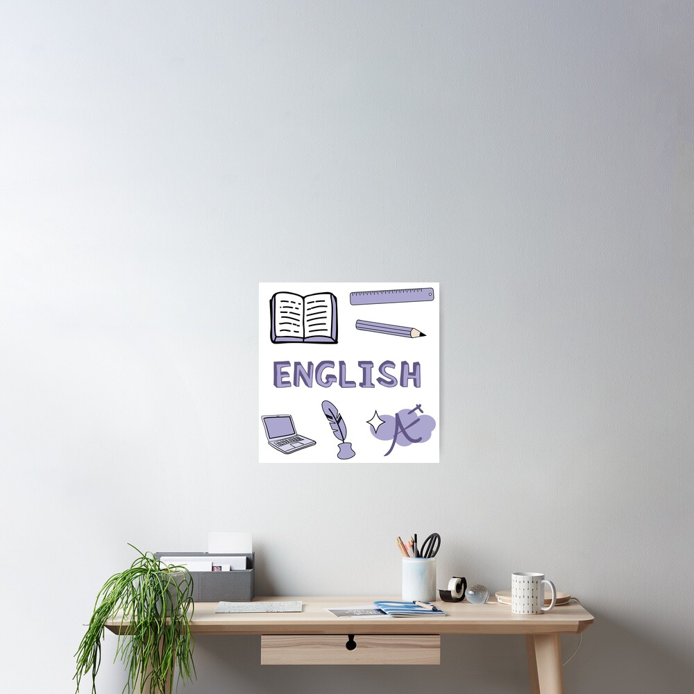 "Light Purple English School Subject Sticker Pack" Poster by The-Goods ...