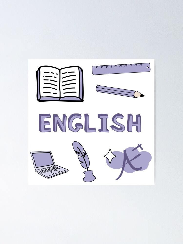 "Light Purple English School Subject Sticker Pack" Poster for Sale by ...