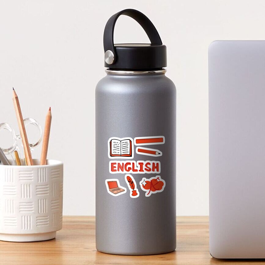 "Orange English School Subject Sticker Pack" Sticker by The-Goods ...