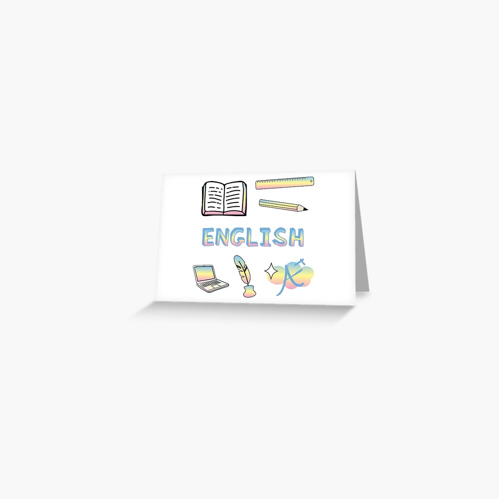"Pastel Rainbow English School Subject Sticker Pack" Greeting Card for ...