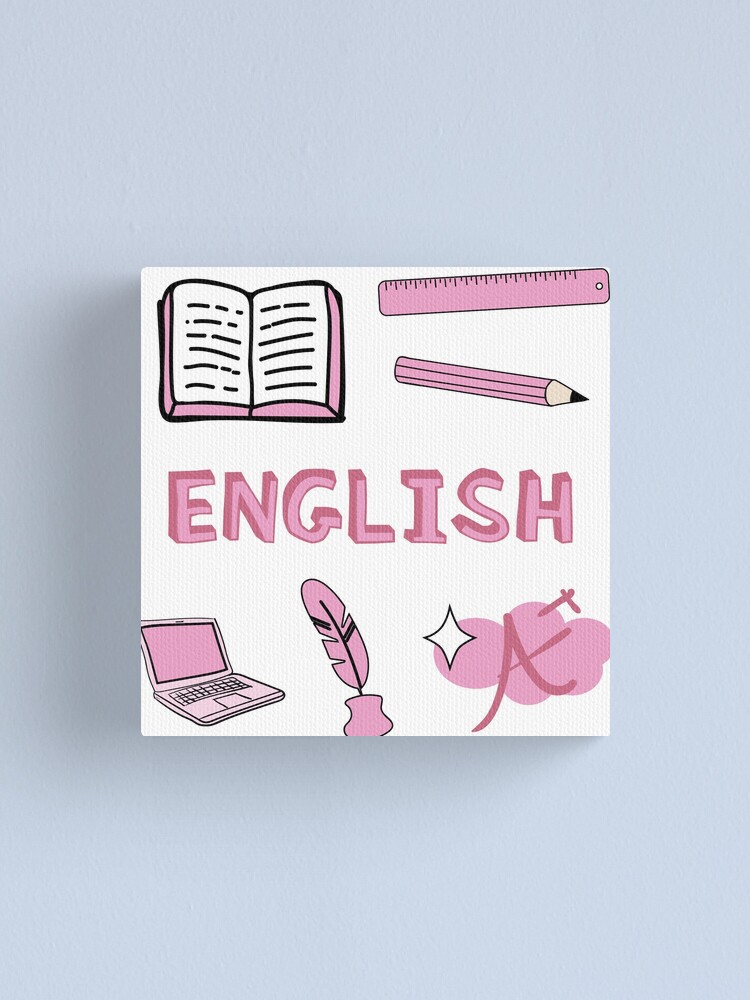 "Pink English School Subject Sticker Pack" Canvas Print for Sale by The ...