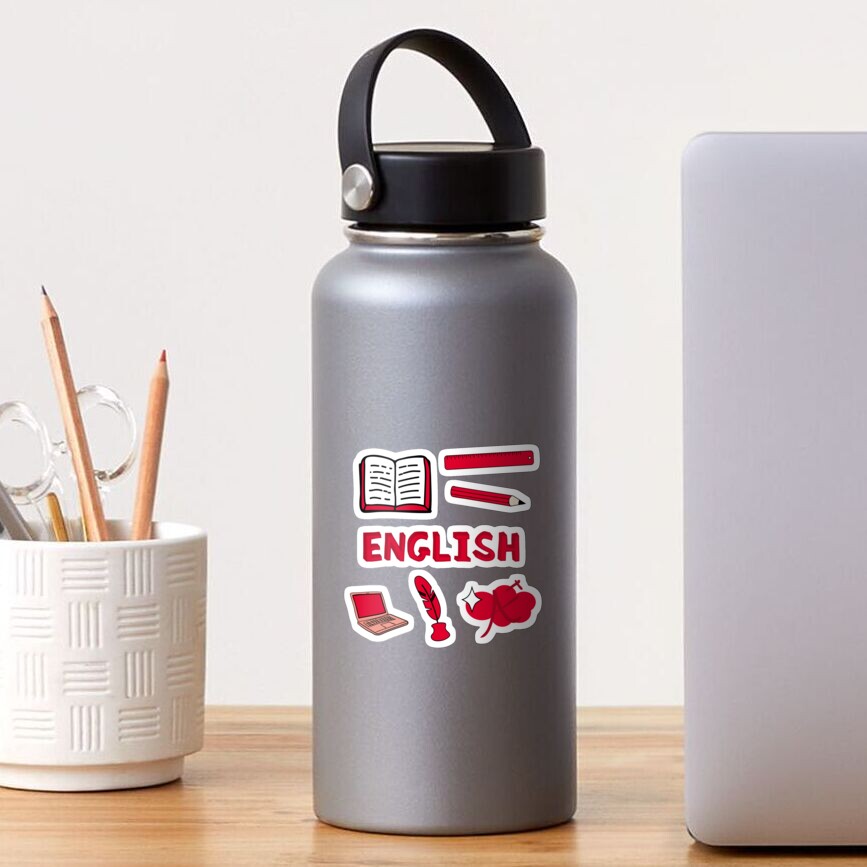 "Red English School Subject Sticker Pack" Sticker for Sale by The-Goods ...