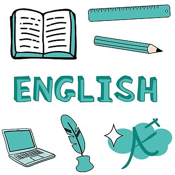 "Teal English School Subject Sticker Pack" Sticker for Sale by The ...