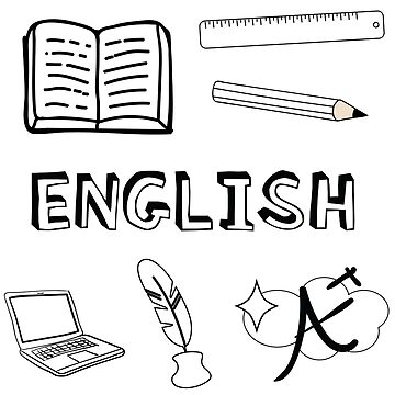 "White English School Subject Sticker Pack" Sticker for Sale by The ...