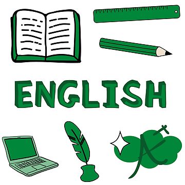 "Kelly and Forest Green English School Subject Sticker Pack" Sticker ...