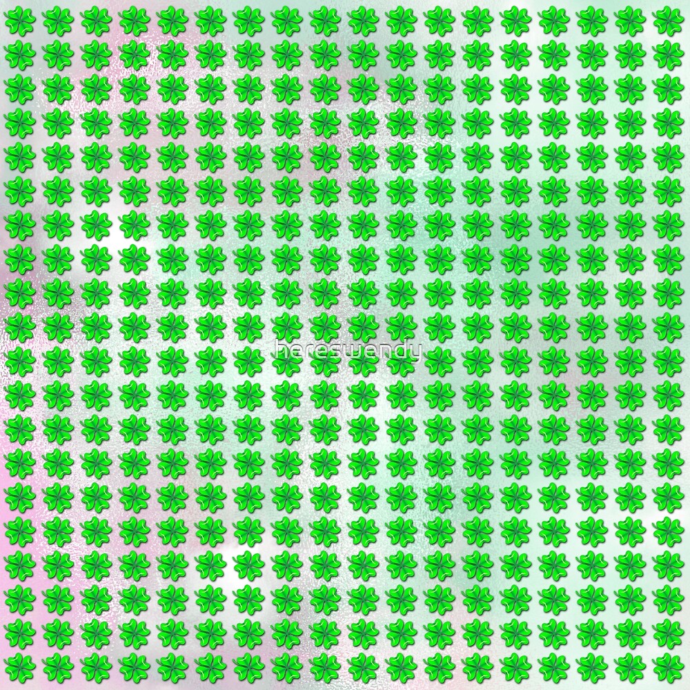 "Four leaf clover pattern on texture" by hereswendy | Redbubble