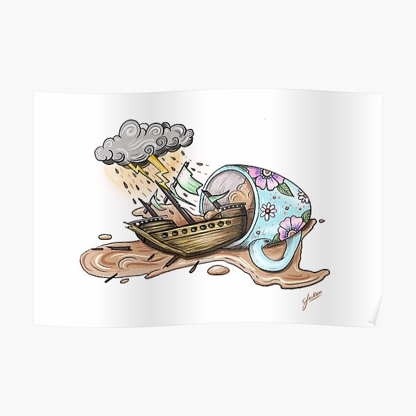 "Shipwrecked " Poster by FatRabbitArt | Redbubble