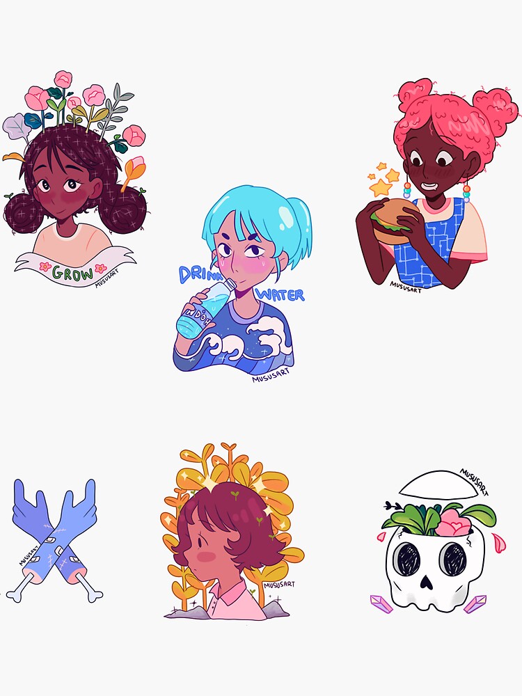 "just some girls sticker pack" Sticker by MusuSart | Redbubble