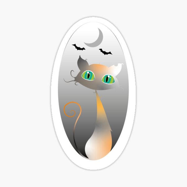 "Skinny Pale Tortie Scaredy Cat" Sticker by CatoWoodward | Redbubble