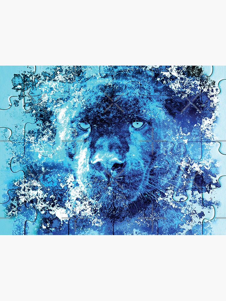 "Puzzled Panther Feeling Blue" Sticker for Sale by CAT-ART-DESIGNS ...
