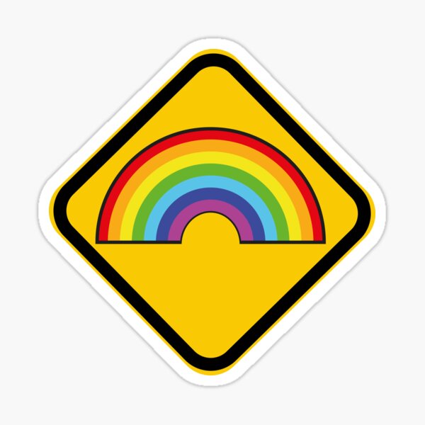 "Rainbow Sign" Sticker for Sale by InkPotGraphics | Redbubble