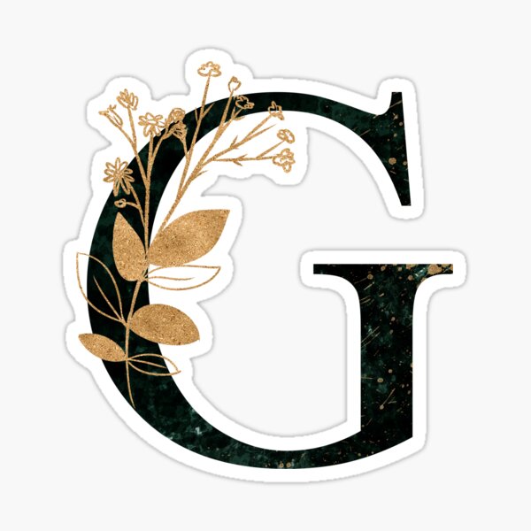"Floral Gold Metallic Marble Monogram G" Sticker for Sale by ...