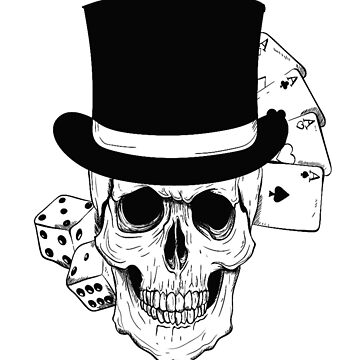 "Top hat gambling skull art ,custom gift design" Poster for Sale by ...