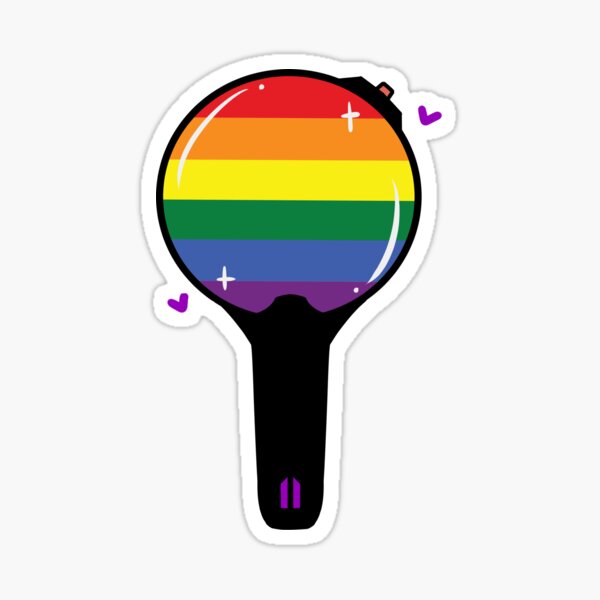 "LGBT Gay Pride BTS Army Bomb" Sticker by EnbyVamp | Redbubble