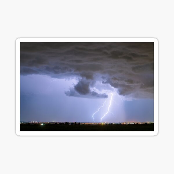 "Rain Wall and Double Lightning Striking" Sticker for Sale by mrbo ...