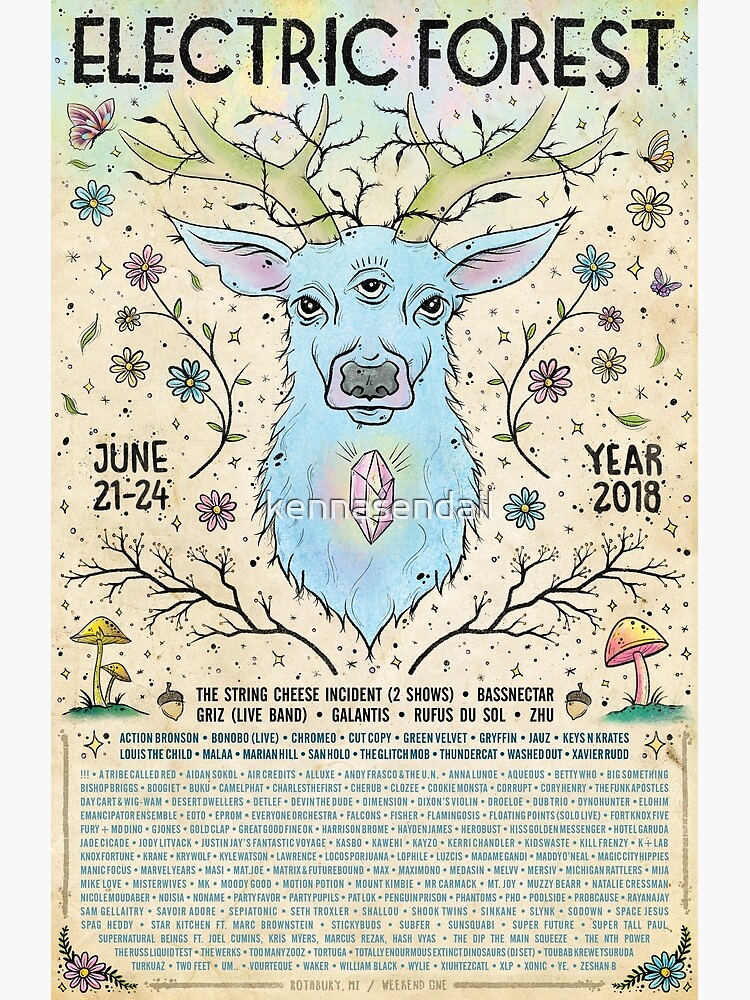 "Electric Forest 2018" Poster for Sale by kennasendall | Redbubble