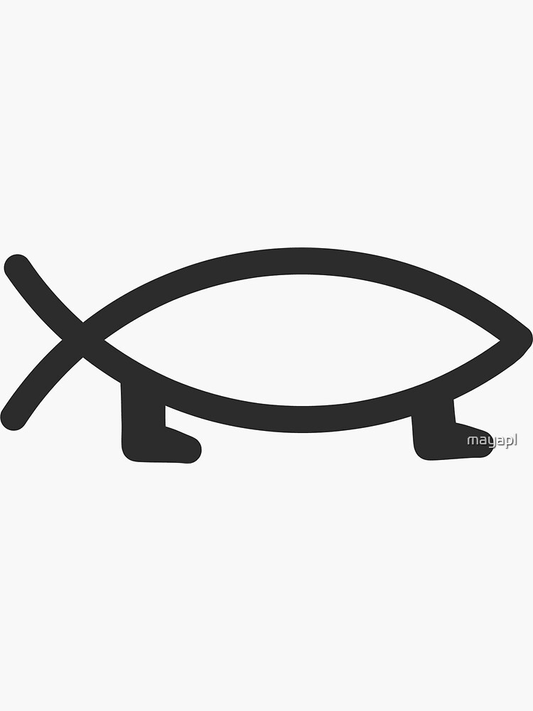 "Darwin Evolution Fish" Sticker for Sale by mayapl | Redbubble
