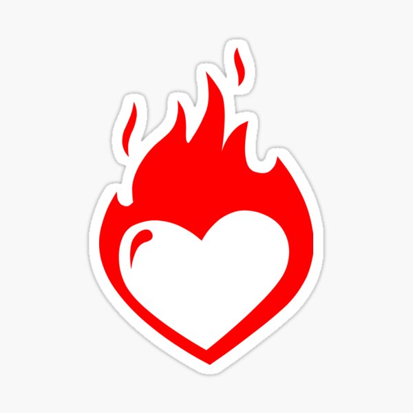 "Flaming Heart" Sticker by CeeGunn | Redbubble