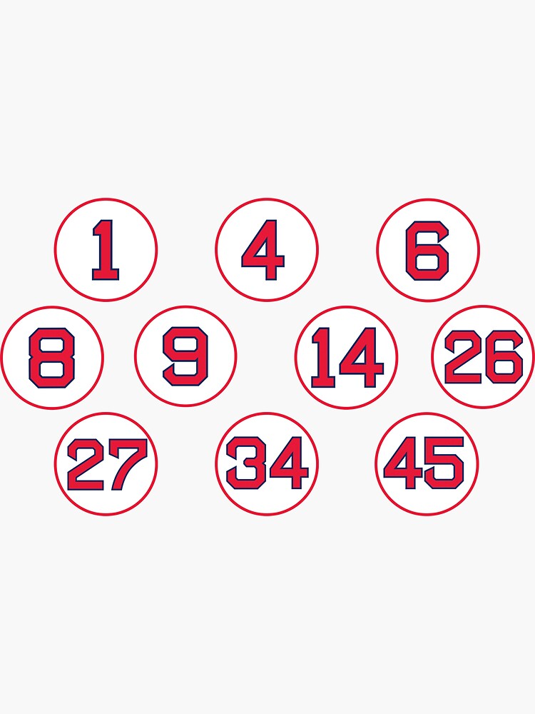 "Boston Retired Numbers" Sticker for Sale by cocreations | Redbubble