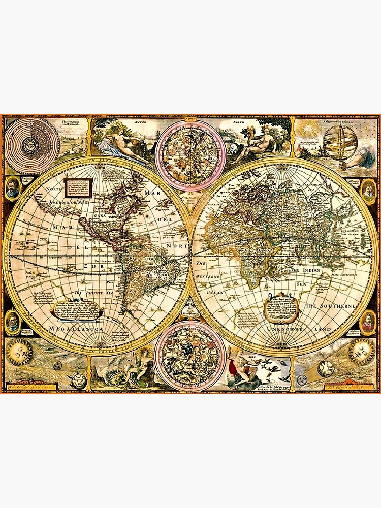 Gorgeous 15th century Old World Map in full color Premium Matte ...