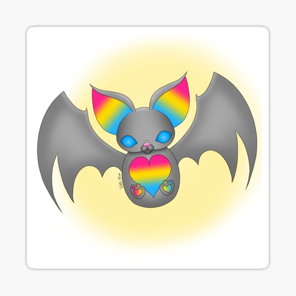 "Pansexual Pride Batty" Sticker for Sale by VikkiKrash | Redbubble