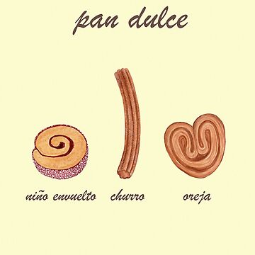 "Pan Dulce (Niño Envuelto, Churro, Oreja)" Sticker for Sale by ...