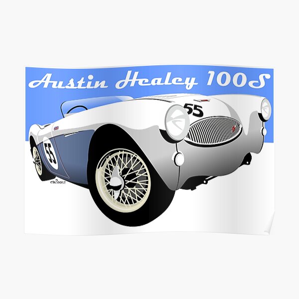 "Austin Healey 100S" Poster for Sale by car2oonz | Redbubble