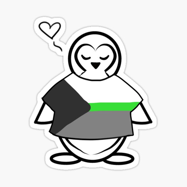 "DEMIROMANTIC Penguin" Sticker by EvilPenguinRika | Redbubble