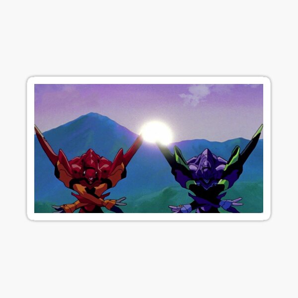 "Neon Genesis Evangelion Eva-01 and Eva-02" Sticker for Sale by ...